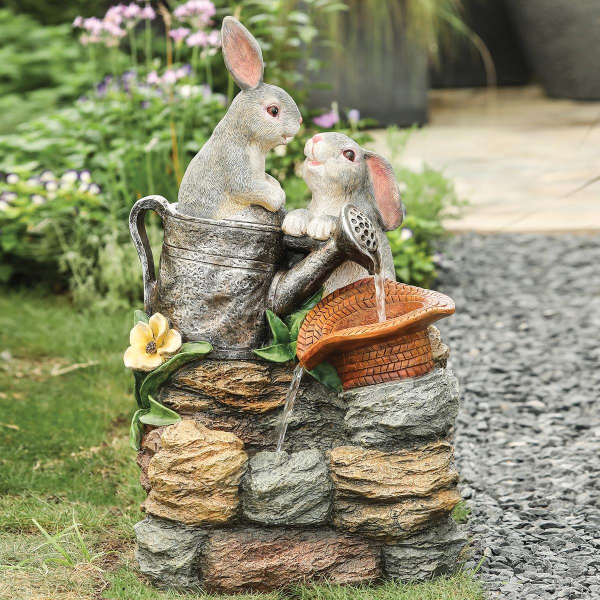 Click here for Resin Bunnies with Water Pump Fountain prices