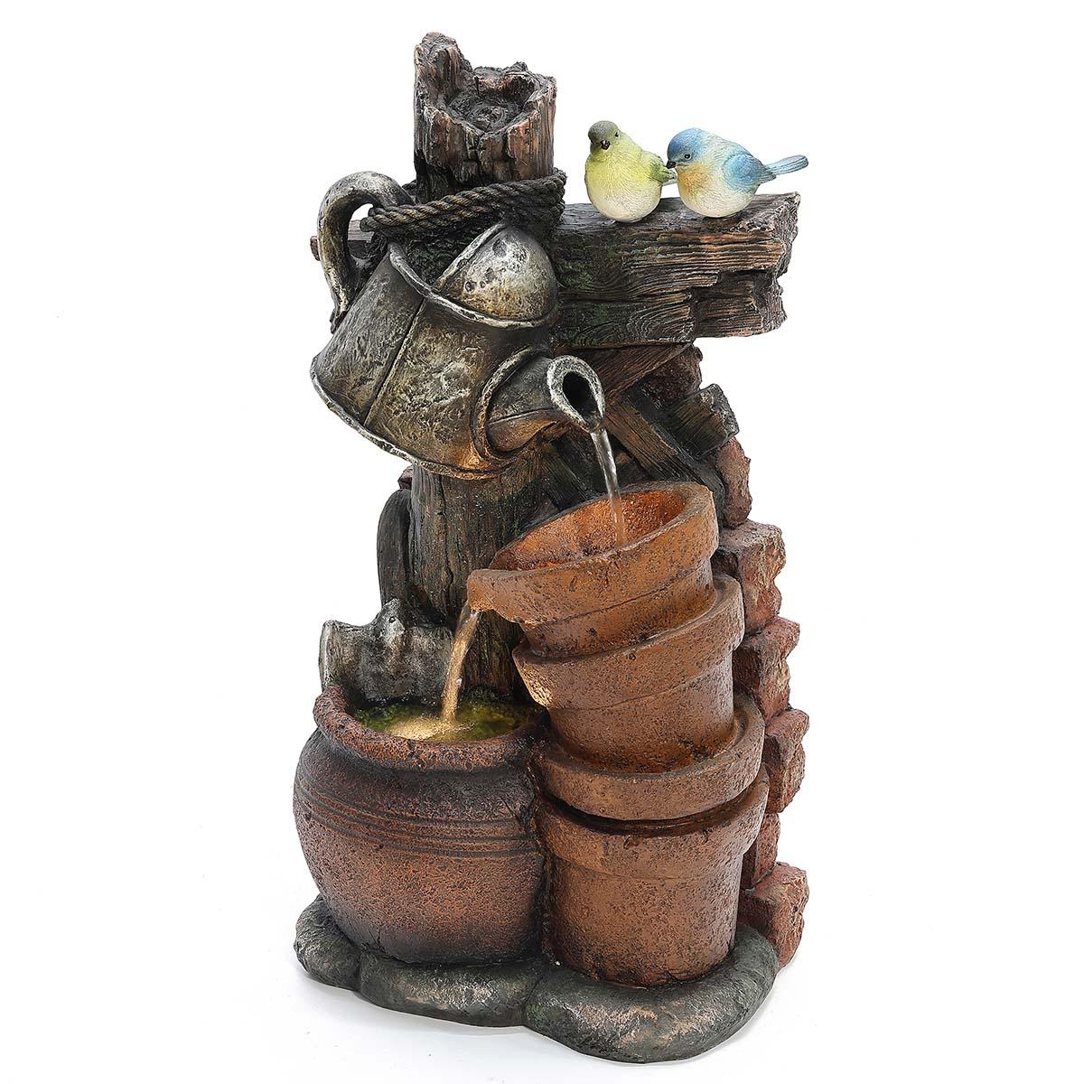 Click here for Resin Birds with Pots & Watering Can LED Fountain prices