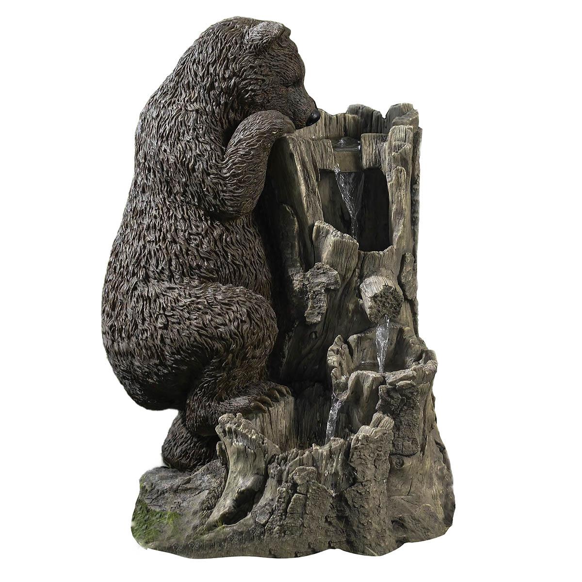 Click here for Resin Bear on Tree Stump LED Fountain prices