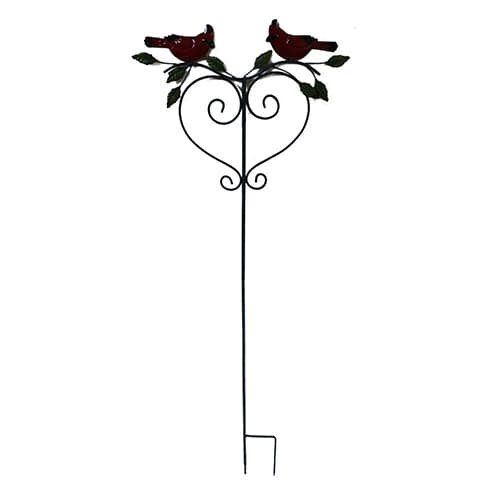 Click here for Two Cardinals on a Heart Metal Stake prices