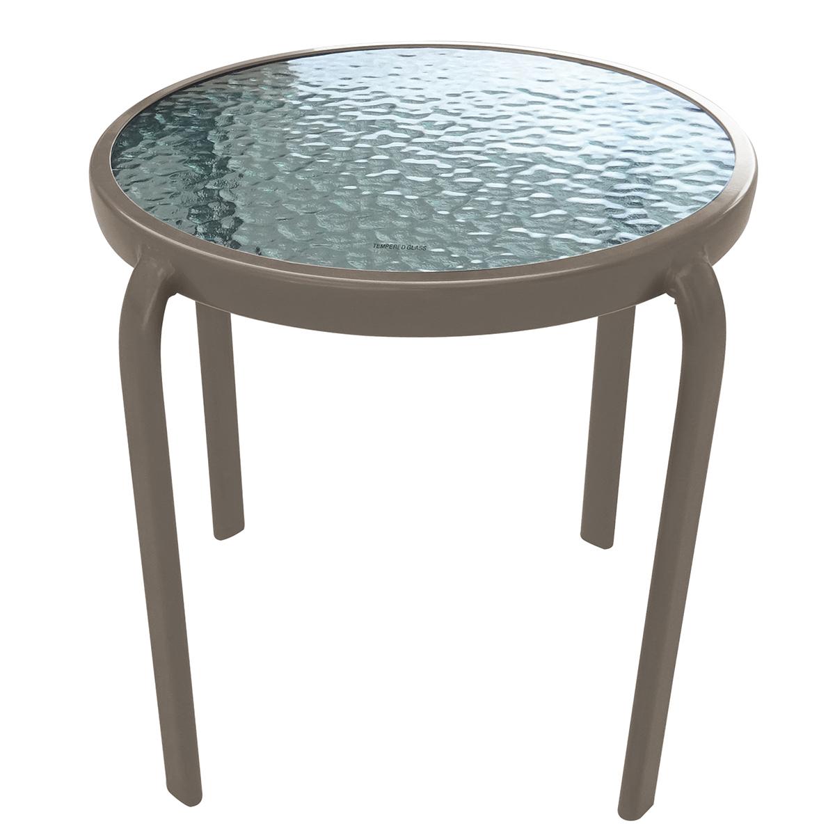Click here for 16in. Round Stacking Glass Patio Side Table - Bron... prices