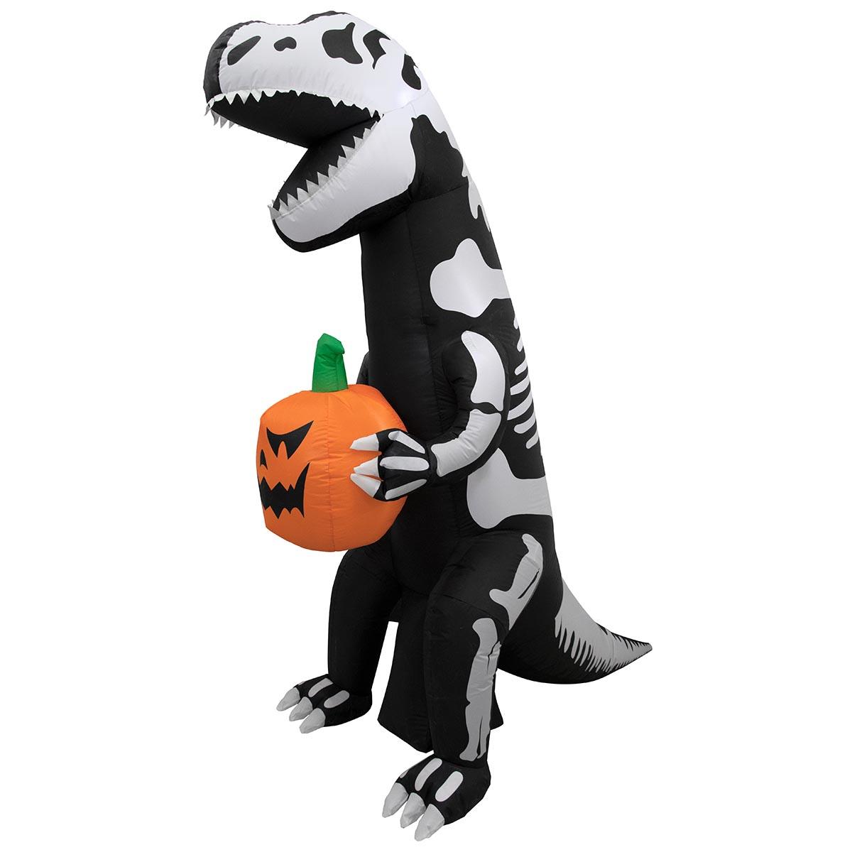 Click here for 5ft. Pre-Lit  Skeleton Dinosaur w/ Pumpkin Inflata... prices