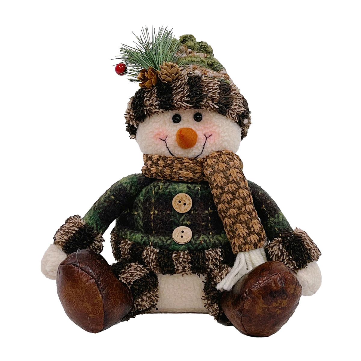Click here for Rustic Plush Sitting Snowman with Hat & Scarf prices