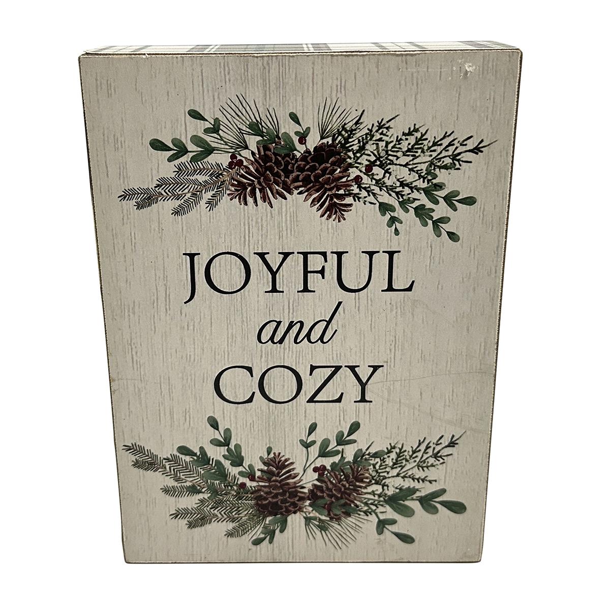 Click here for Joyful and Cozy Block Sign with Acorns & Greens prices
