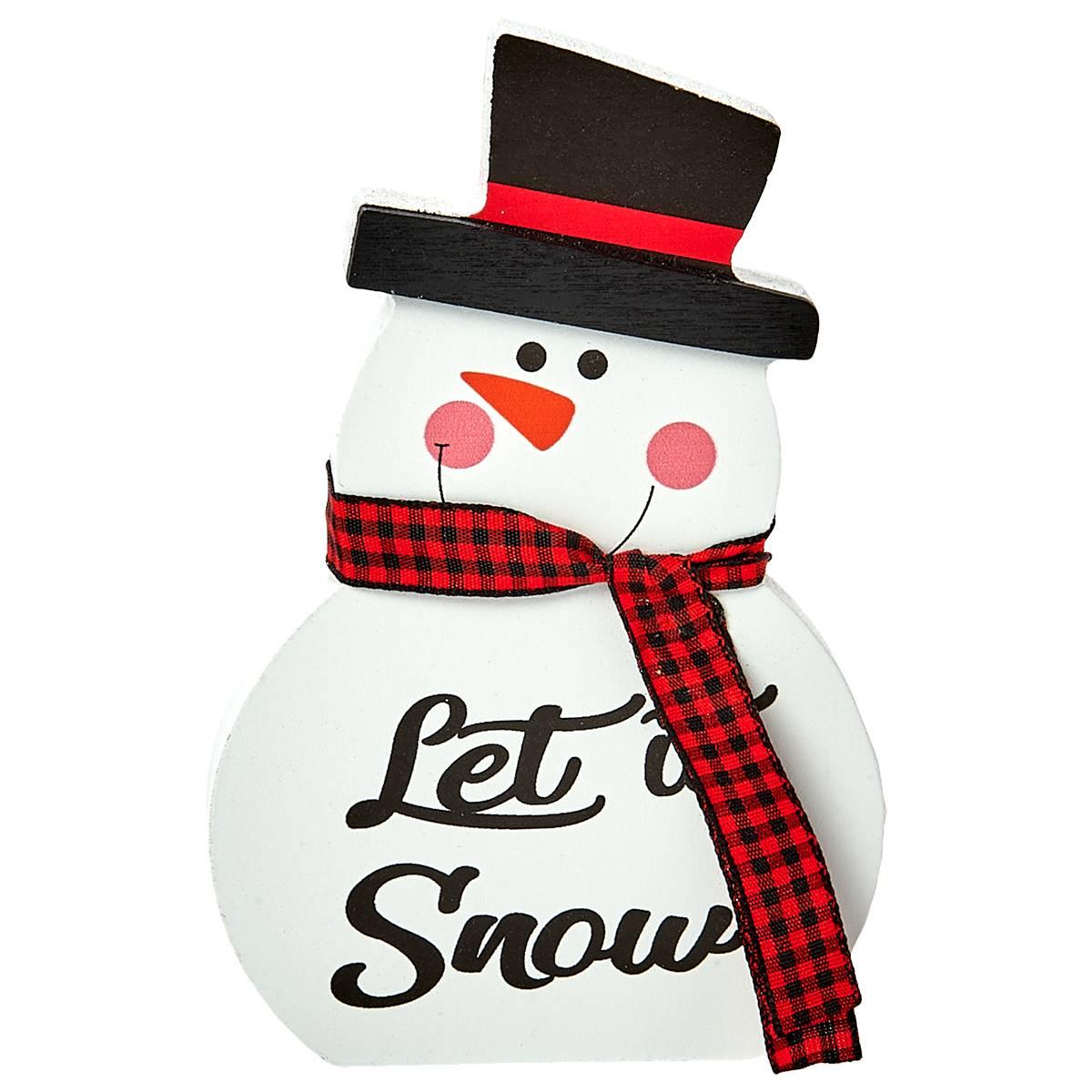 Click here for Wooden Snowman Let it Snow Tabletop Decor prices