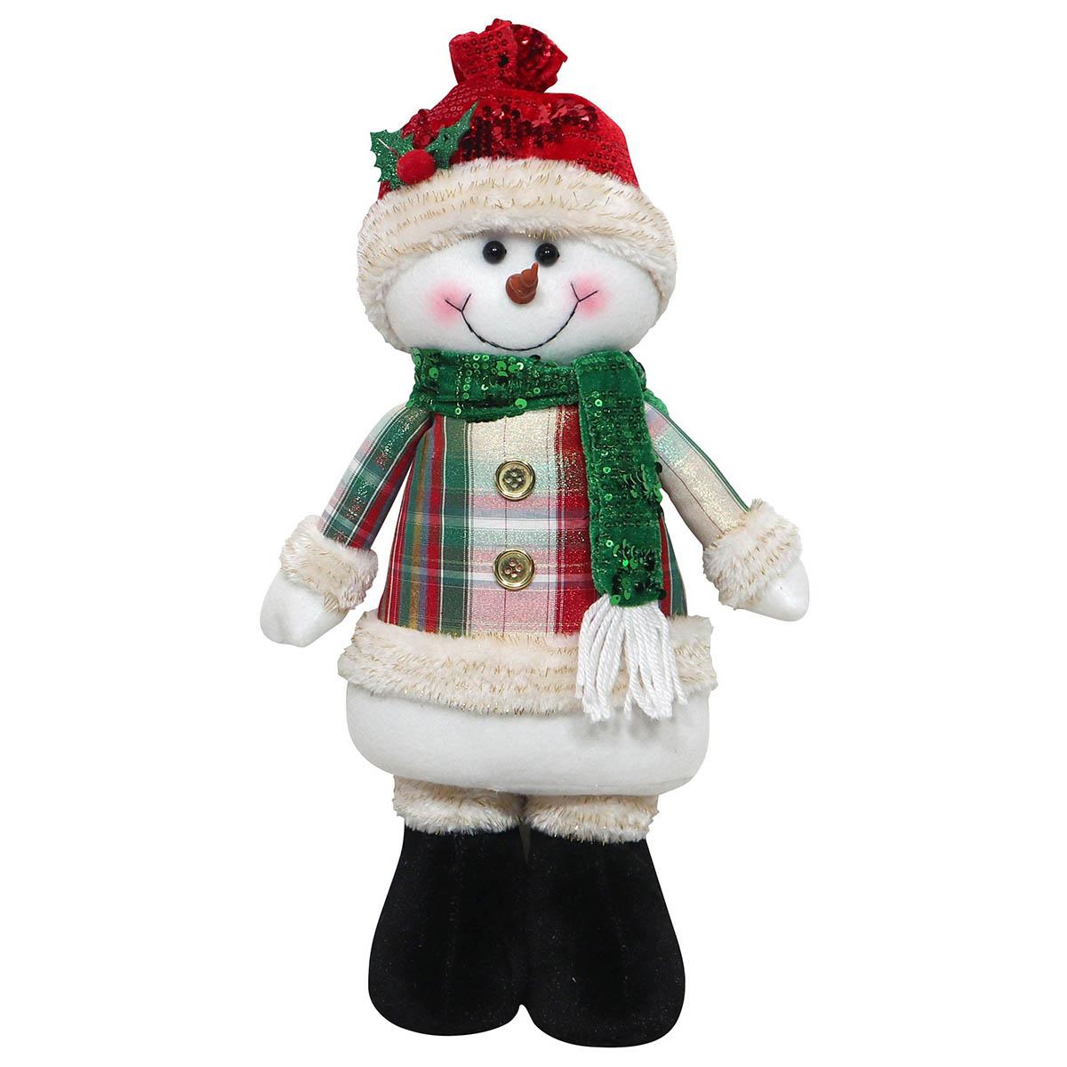 Click here for Standing Snowman with Plaid Jacket & Hat prices