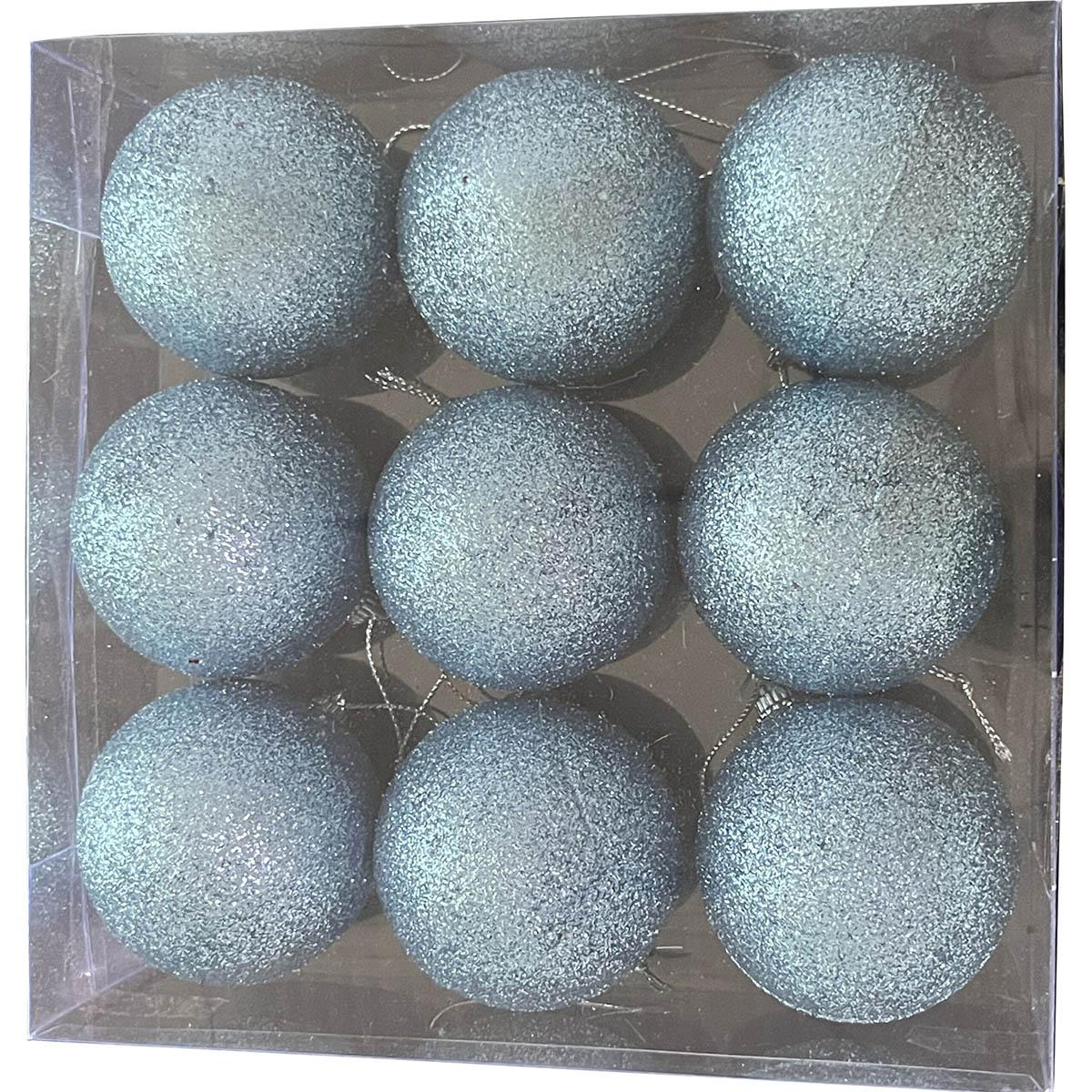 Click here for Set of 9 Pale Blue Glitter Ball  Ornaments prices