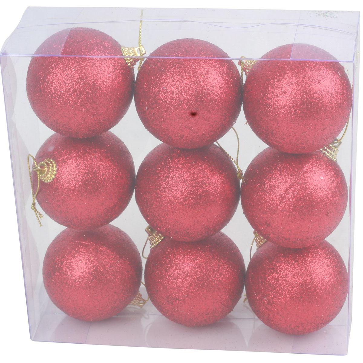 Click here for Set of 9 60mm Red Glitter Ornaments prices