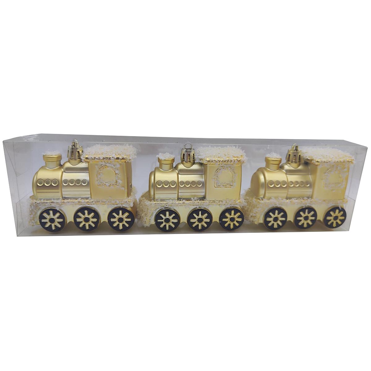 Click here for Set of 3 Shatterproof Gold Train Cars Ornaments prices