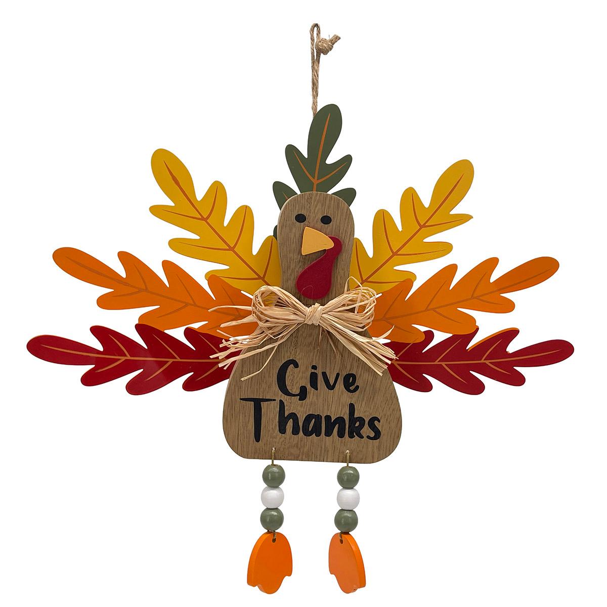 Click here for Turkey with Beaded Legs & Give Thanks Text Wall De... prices