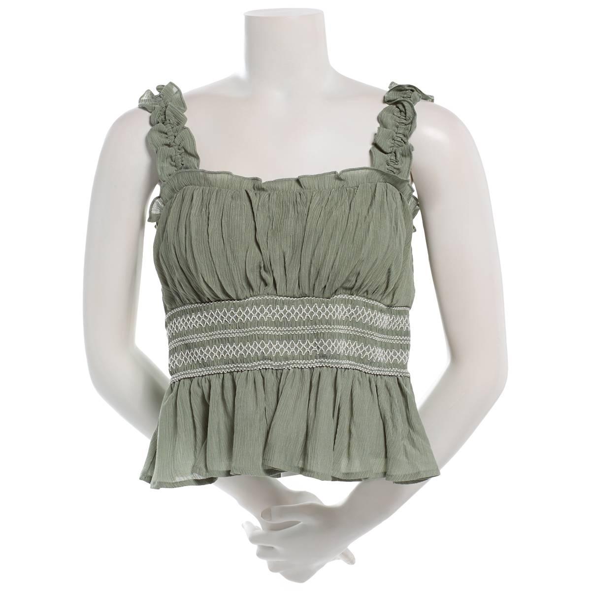 Click here for Juniors Trixxi Solid Bungee Strap Embroidered Smoc... prices