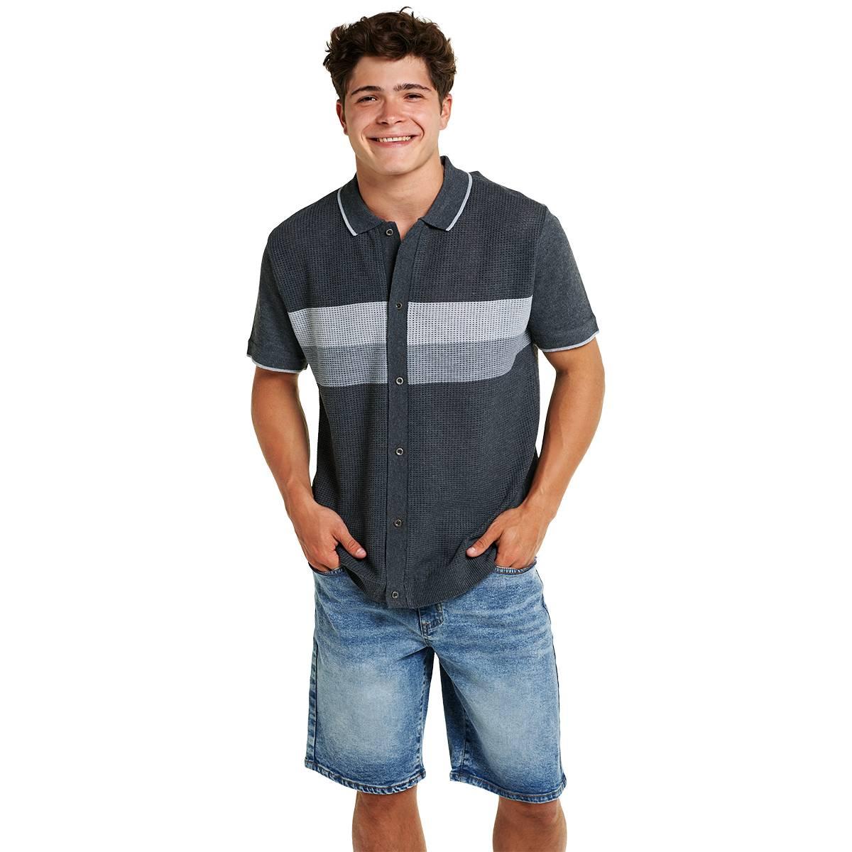 Click here for Young Mens Company 81 Color Block Sweater Polo prices