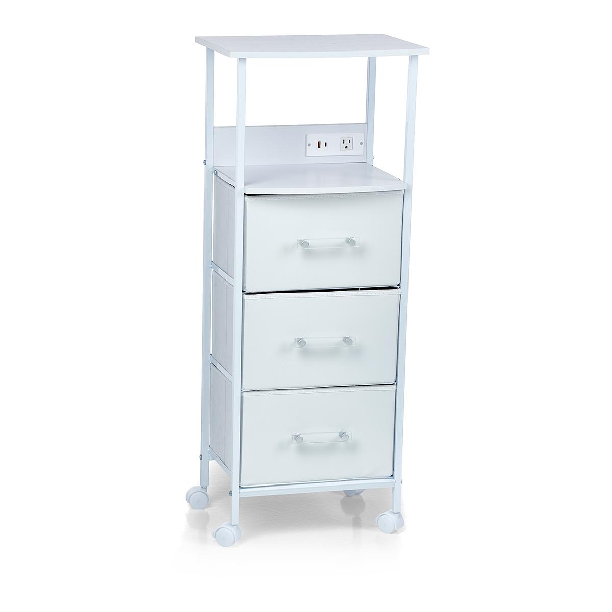 Click here for 3-Drawer White USB Charging Cart prices