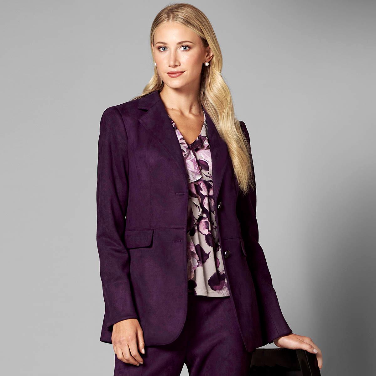 Womens Calvin Klein Long Sleeve Suede Jacket