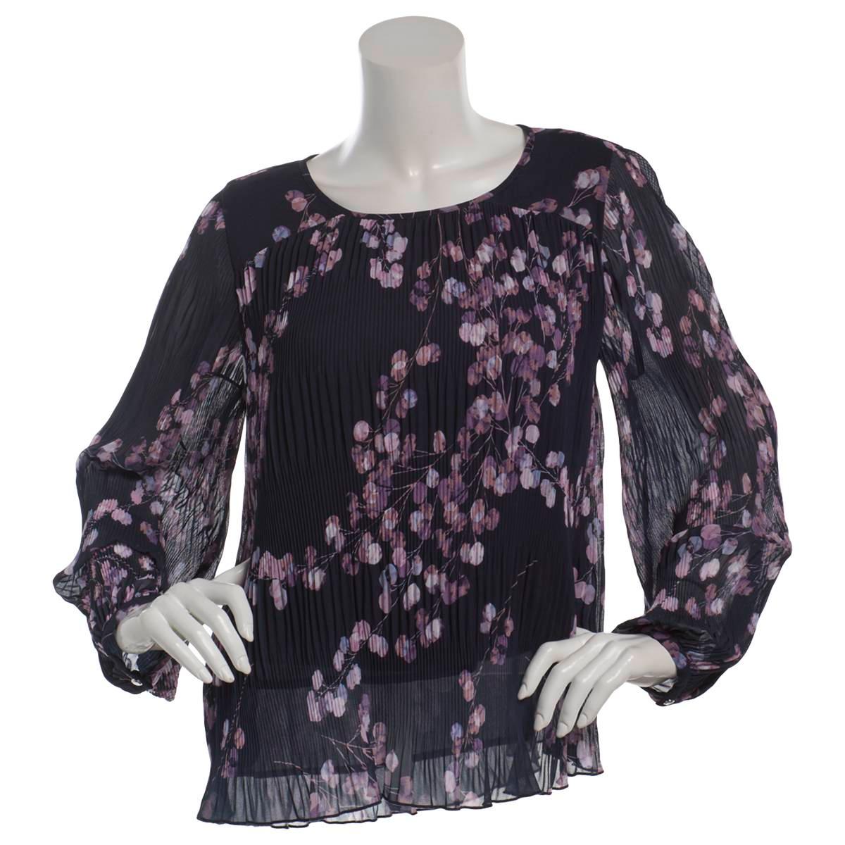 Click here for Womens Calvin Klein Long Sleeve Floral Chiffon Acc... prices