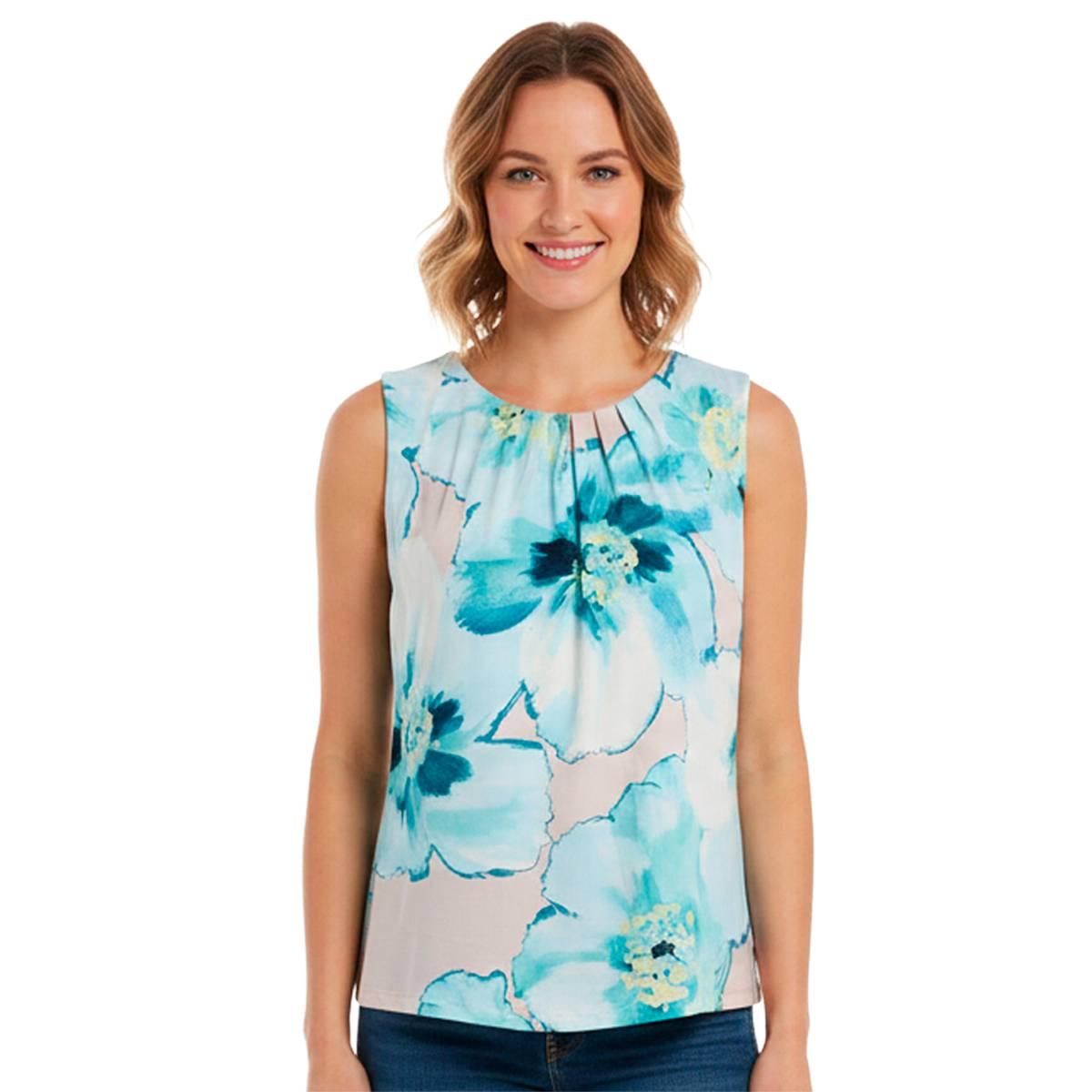 Click here for Womens Calvin Klein Sleeveless Pleat Front Large F... prices