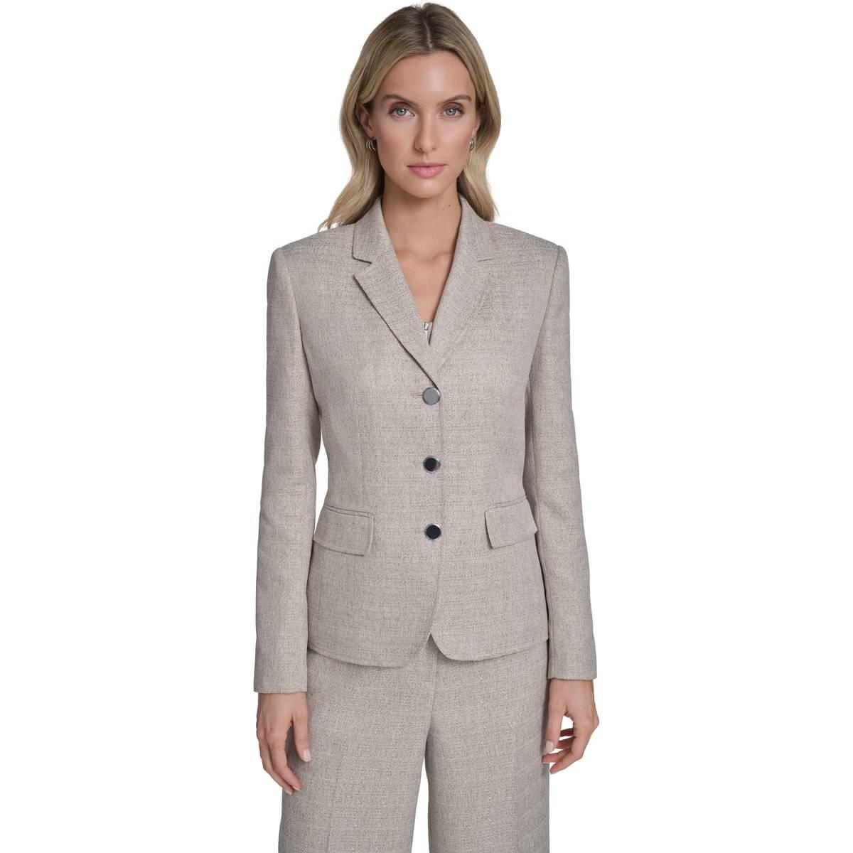 Click here for Womens Calvin Klein Long Sleeve Button Textured Bl... prices