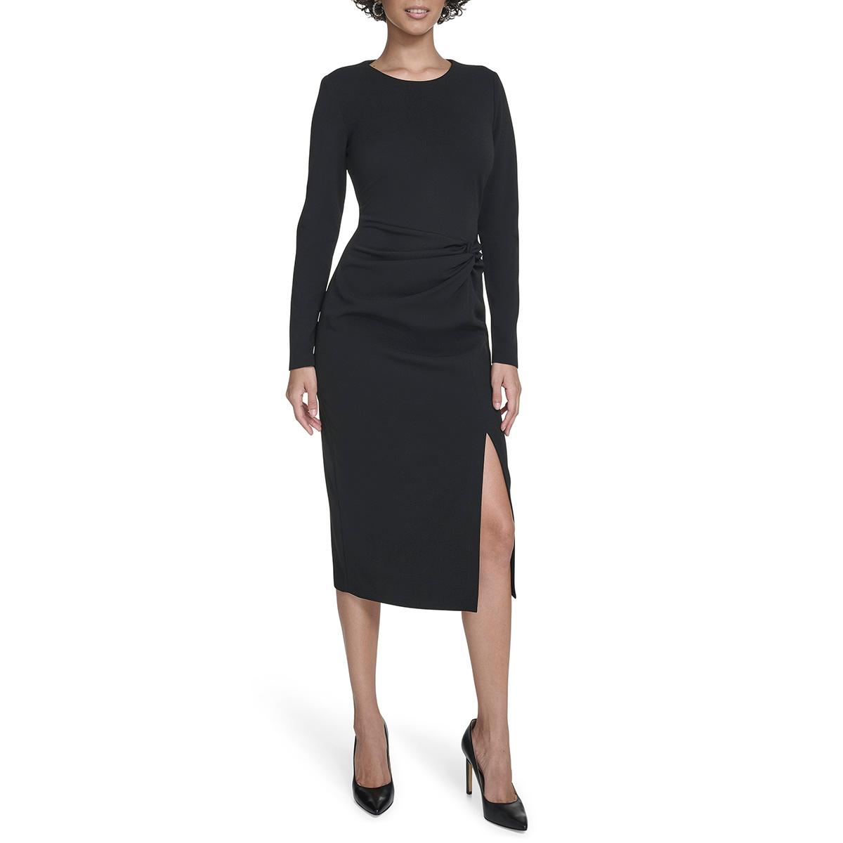 Click here for Womens Calvin Klein Long Sleeve Side Twist Crepe S... prices
