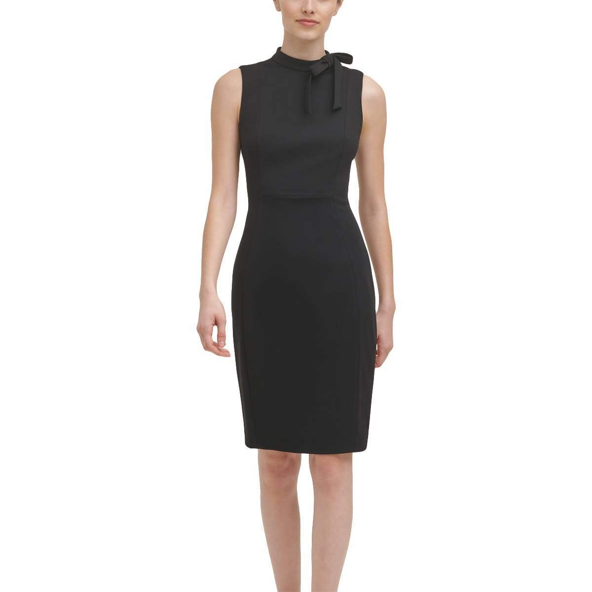 Click here for Womens Calvin Klein Sleeveless Crepe Tie Neck Shea... prices