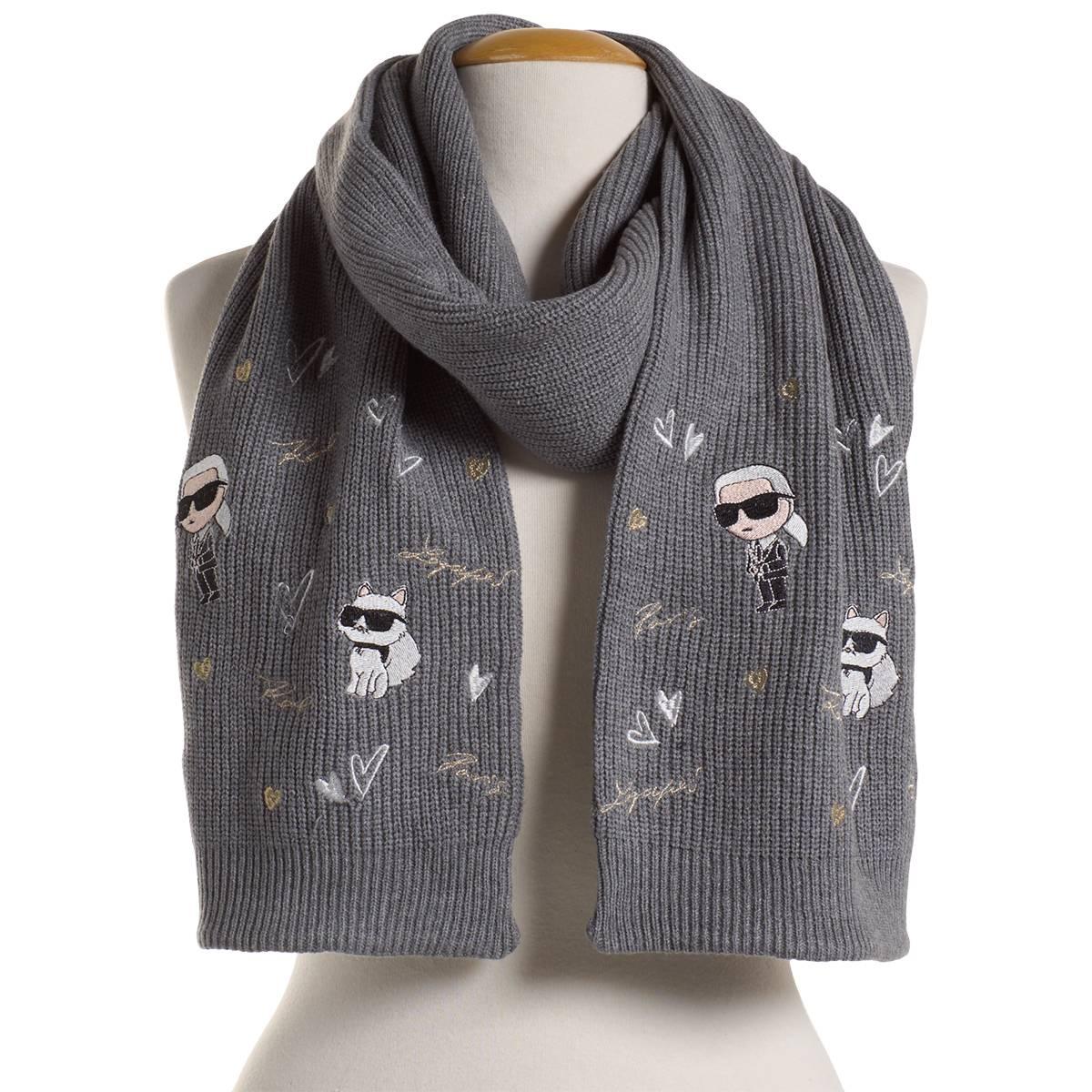 Click here for Womens Karl Lagerfeld Icons Embroidered Scarf prices