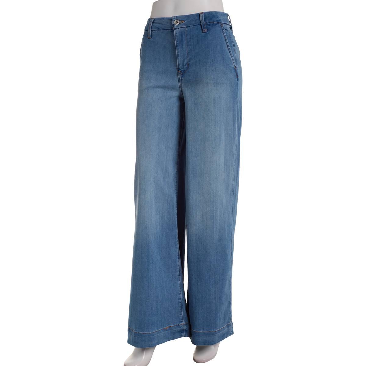 Click here for Juniors Celebrity Pink Thick Hem High Rise Wide Le... prices