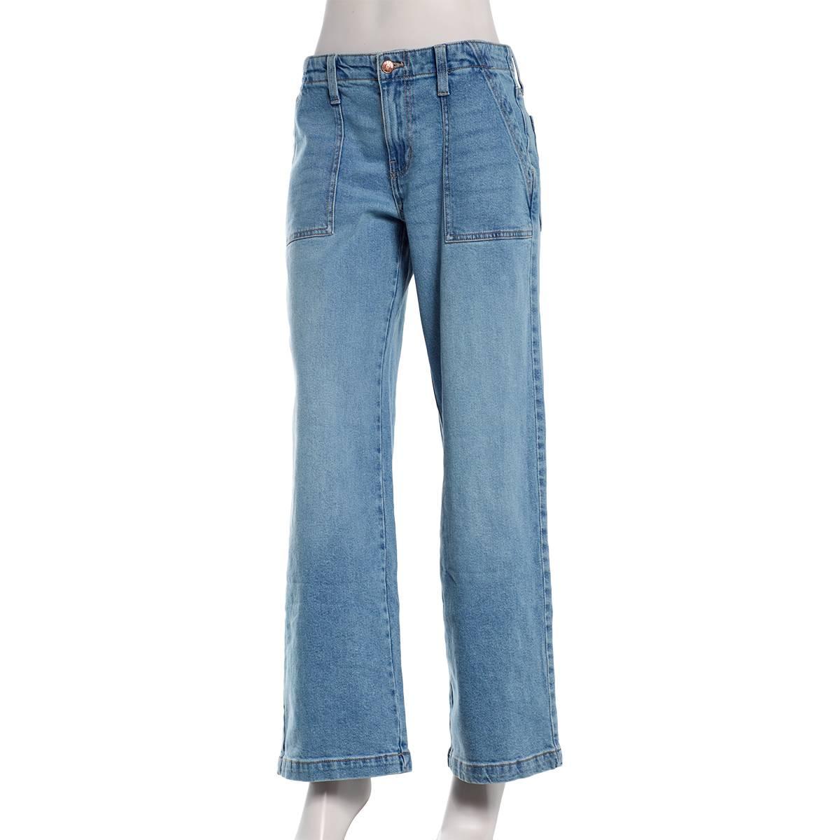 Click here for Juniors Celebrity Pink Mid Rise Wide Leg Jeans w/P... prices