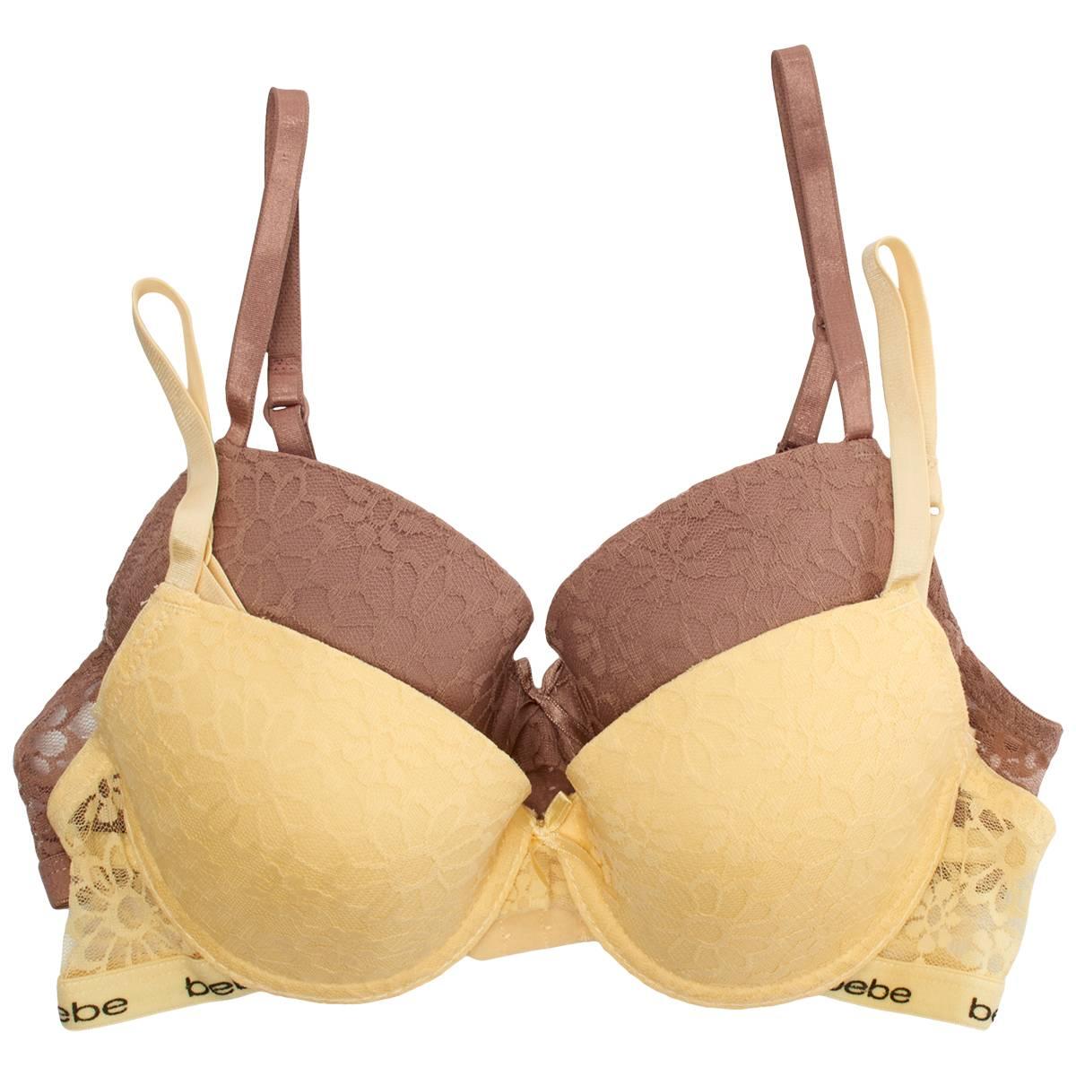 Click here for Girls Bebe 2pk. Molded Floral Lace Bras prices