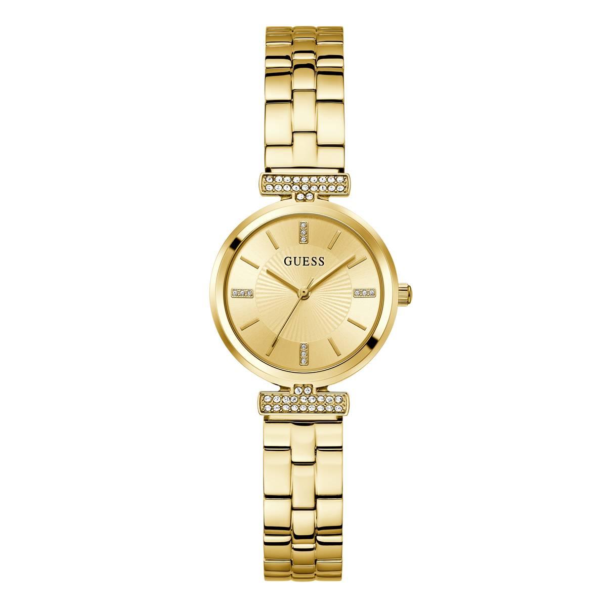 Guess Womens Analog Gold Steel Watch 28mm - Gold
