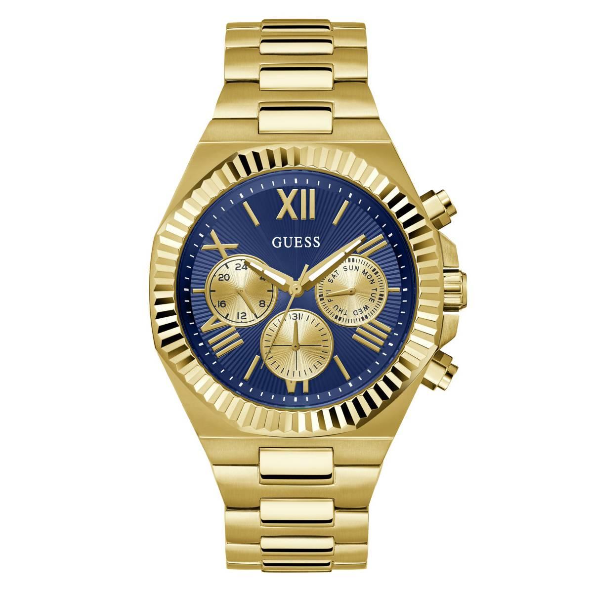Click here for Mens GUESS Gold Tone Multi-function Watch - GW0703... prices