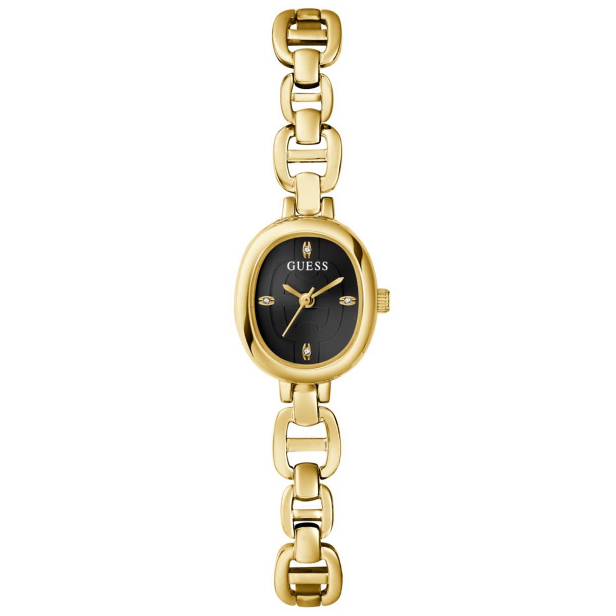 Click here for Womens Guess Gold-Tone Black Sunray Dial Watch - G... prices