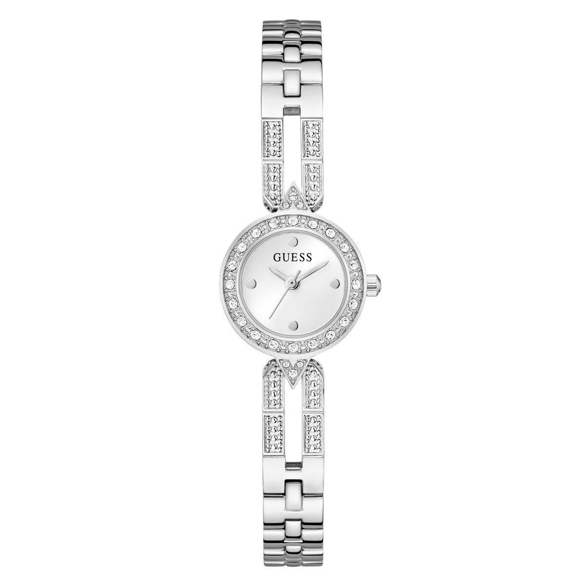 Click here for Womens Guess Silver Sunray Dial Glitz Analog Watch... prices
