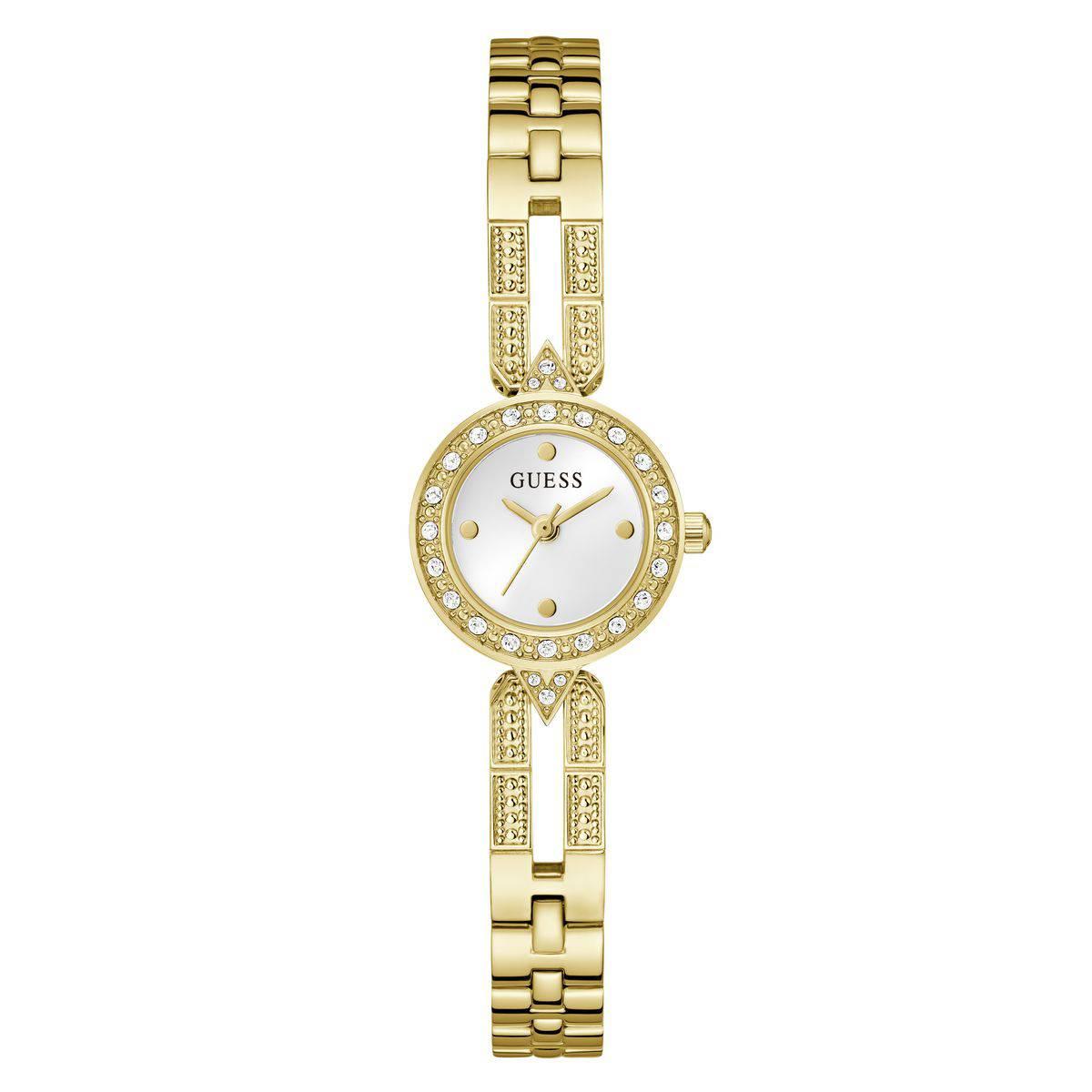 Click here for Womens Guess Gold-Tone Silver Dial Analog Watch -... prices