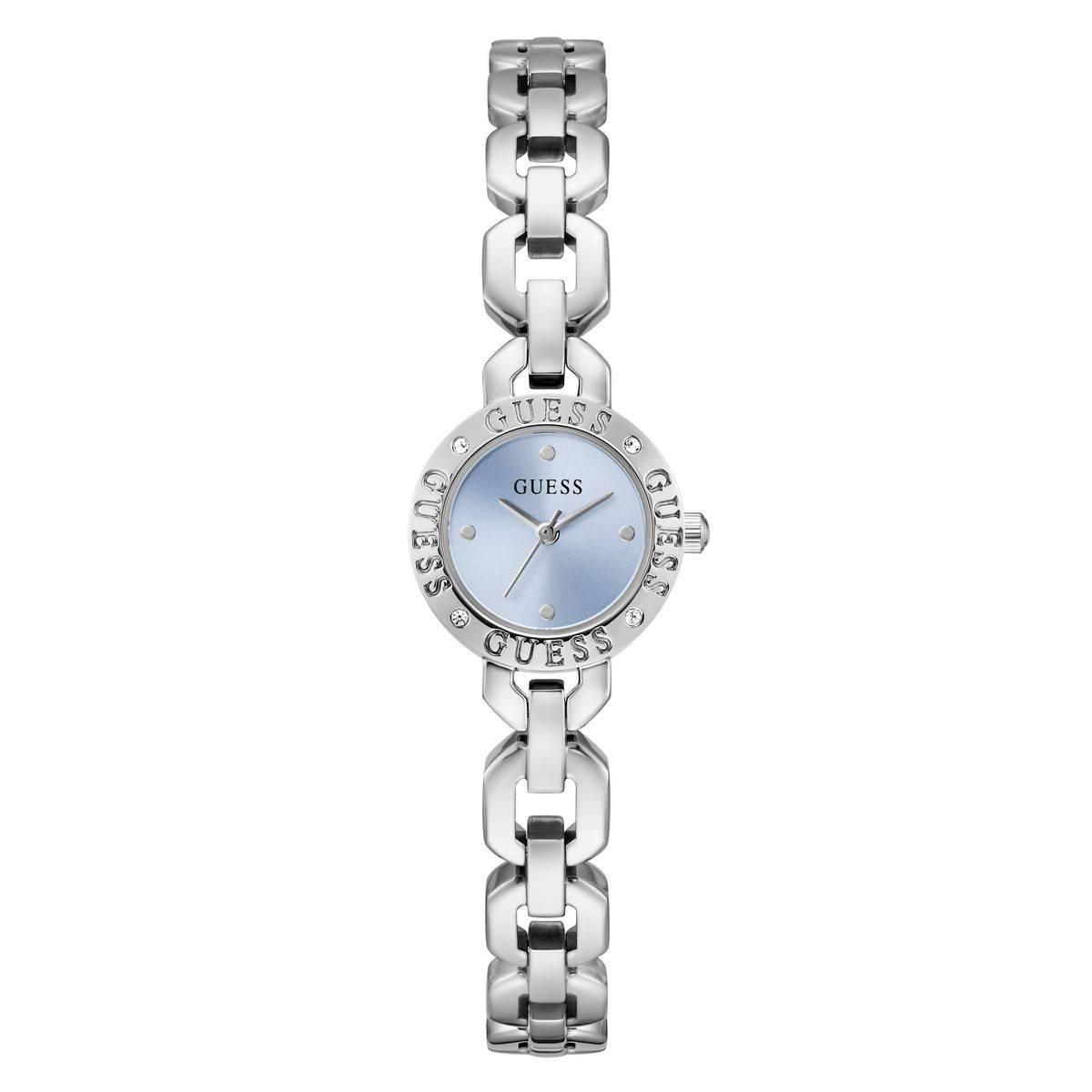 Click here for Womens Guess Silver-Tone Light Blue Dial Analog Wa... prices