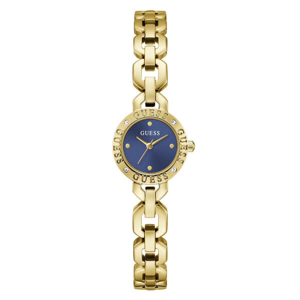 Click here for Womens Guess Gold-Tone Blue Dial Analog Watch - GW... prices