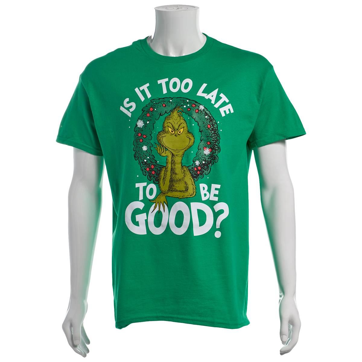 Click here for Young Mens Grinch Too Late To Be Good Short Sleeve... prices