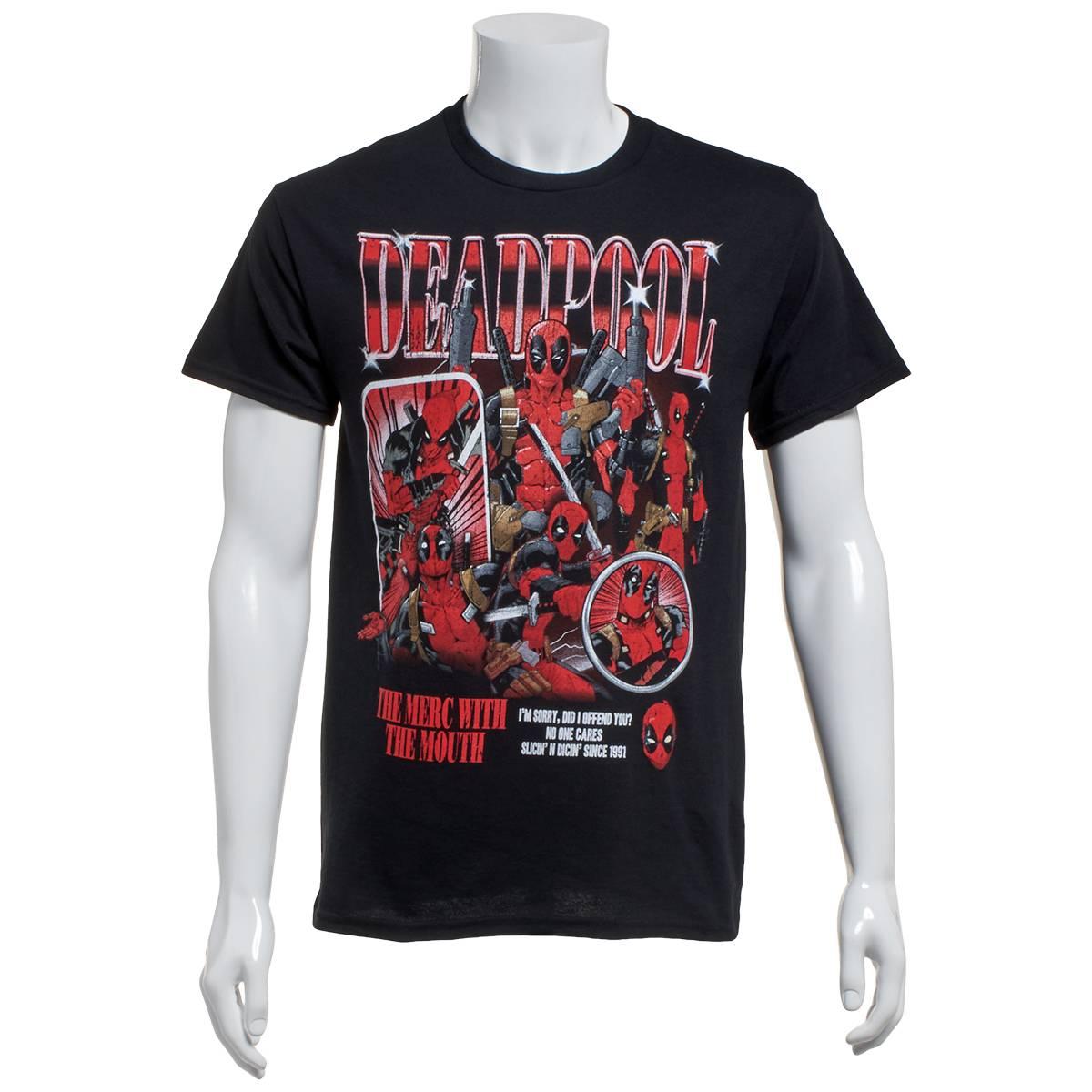 Click here for Young Mens Marvel Deadpool Rap Short Sleeve Graphi... prices