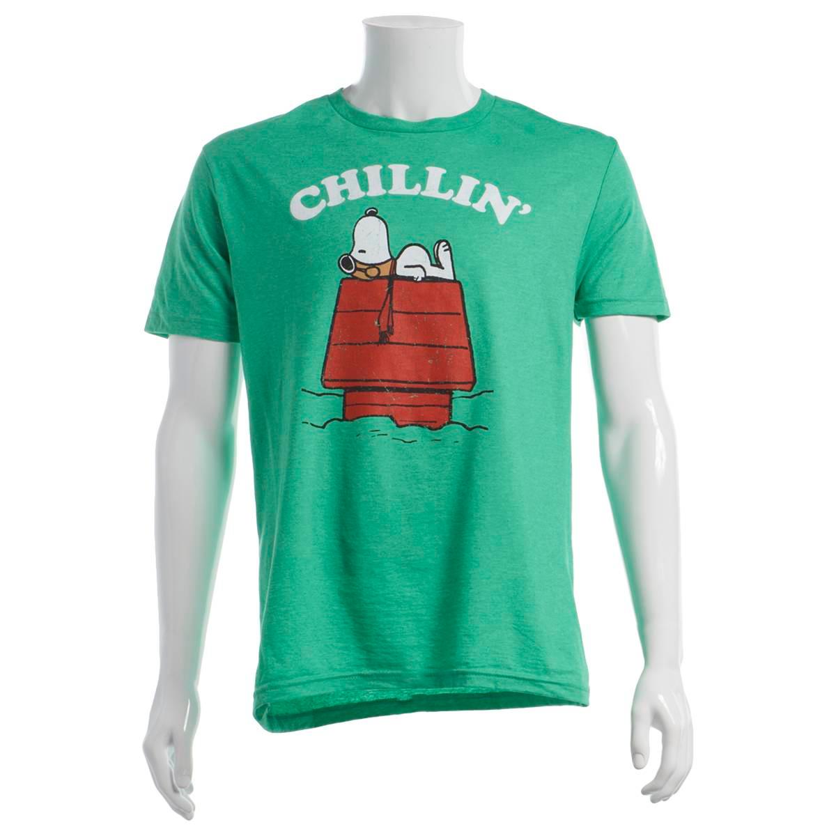 Click here for Young Mens Peanuts Snoopy Chillin Short Sleeve Gra... prices