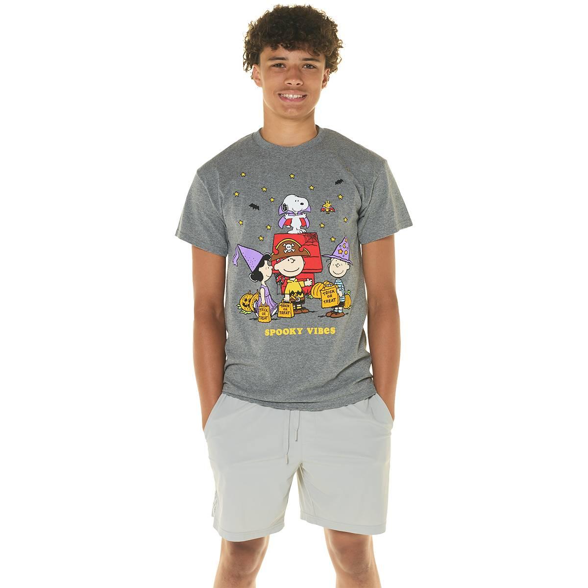 Click here for Young Mens Peanuts(tm) Spooky Vibes Graphic Tee prices