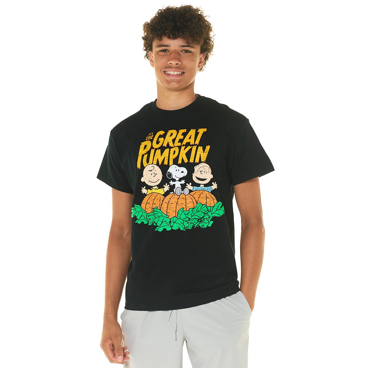 Click here for Young Mens Peanuts(tm) Great Pumpkin Group Graphic... prices