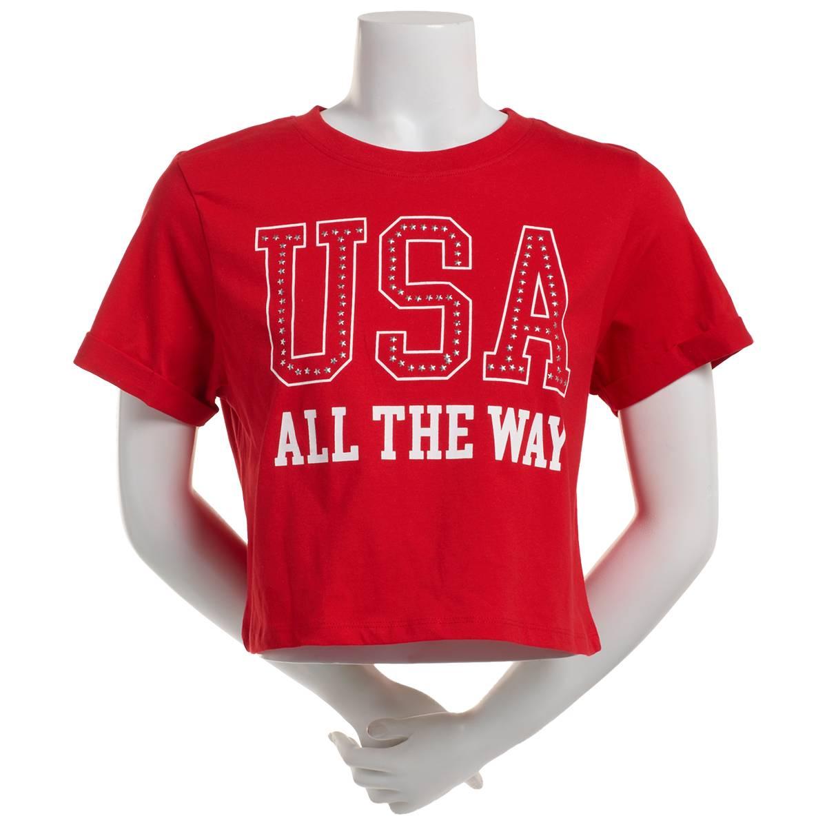 Click here for Juniors Attitude Not Included USA Crop Top prices