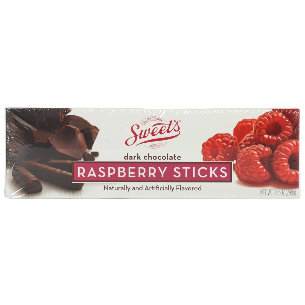Click here for Sweets Dark Chocolate Raspberry Sticks prices