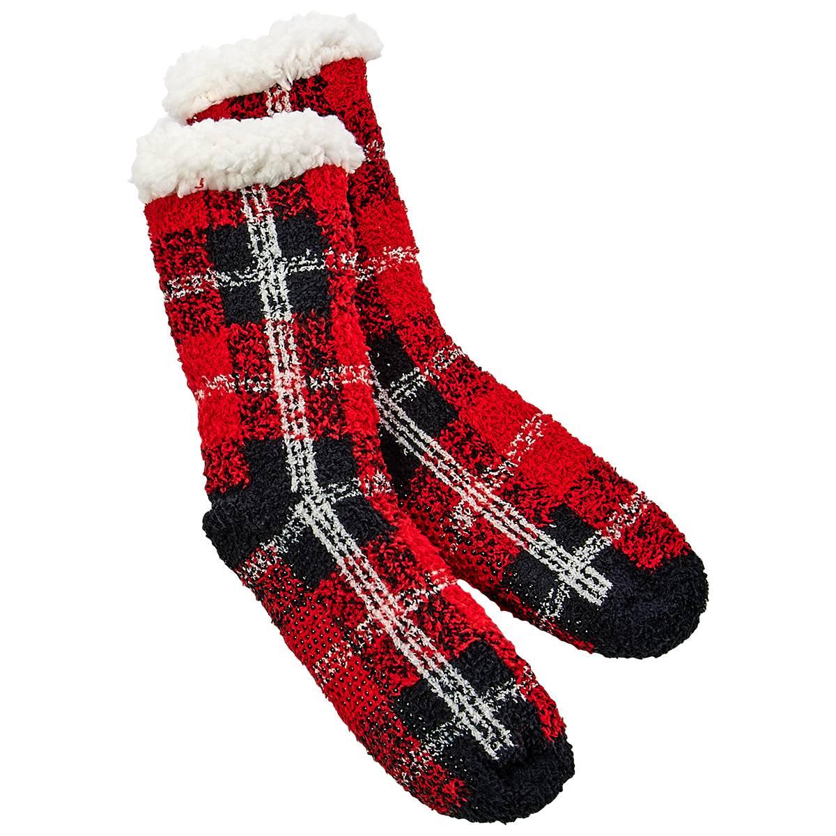 Click here for Womens Cuddl Duds(R) Plaid Sherpa Crew Socks prices