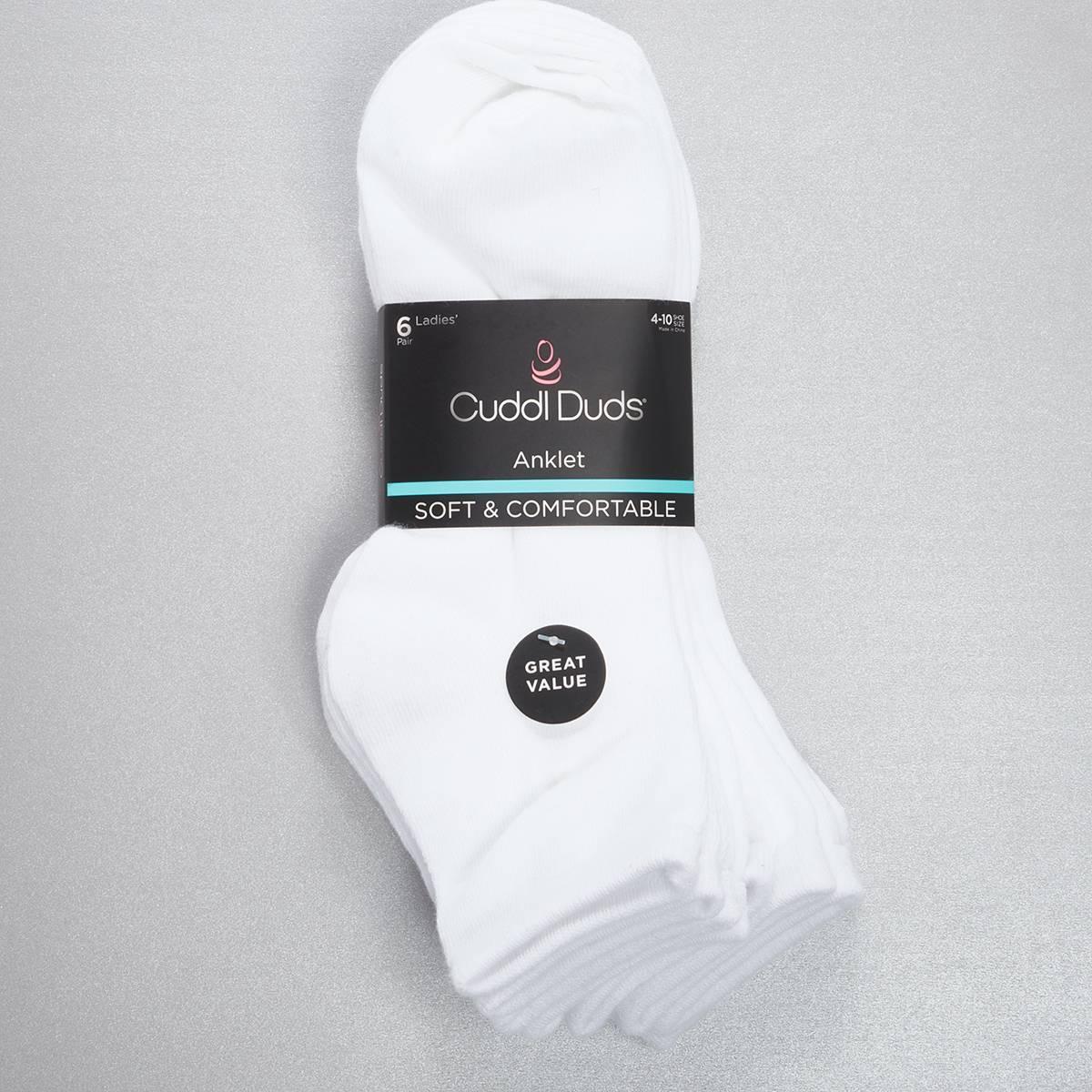 Click here for Womens Cuddl Duds(R) 6pk. Heather Ankle Socks prices