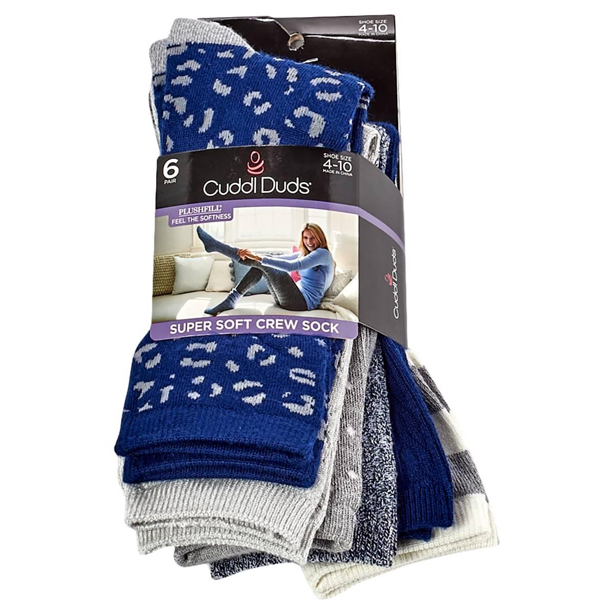 Click here for Womens Cuddl Duds(R) 6pk. Multi-Color Crew Socks prices