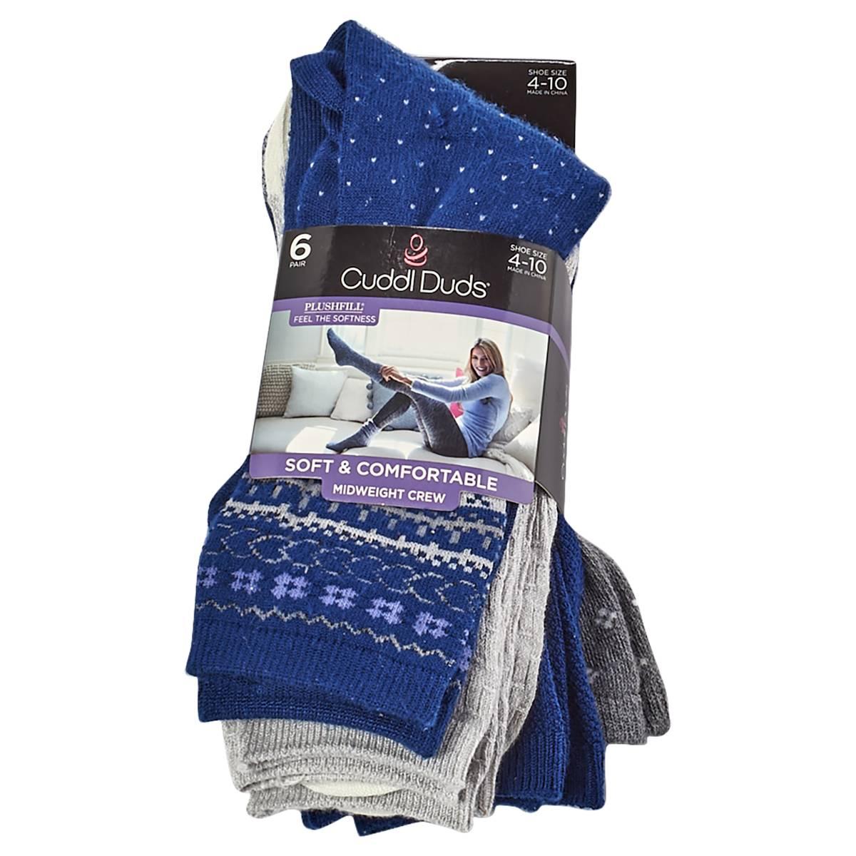 Click here for Womens Cuddl Duds(R) 6pk. Multi-Color Crew Socks prices