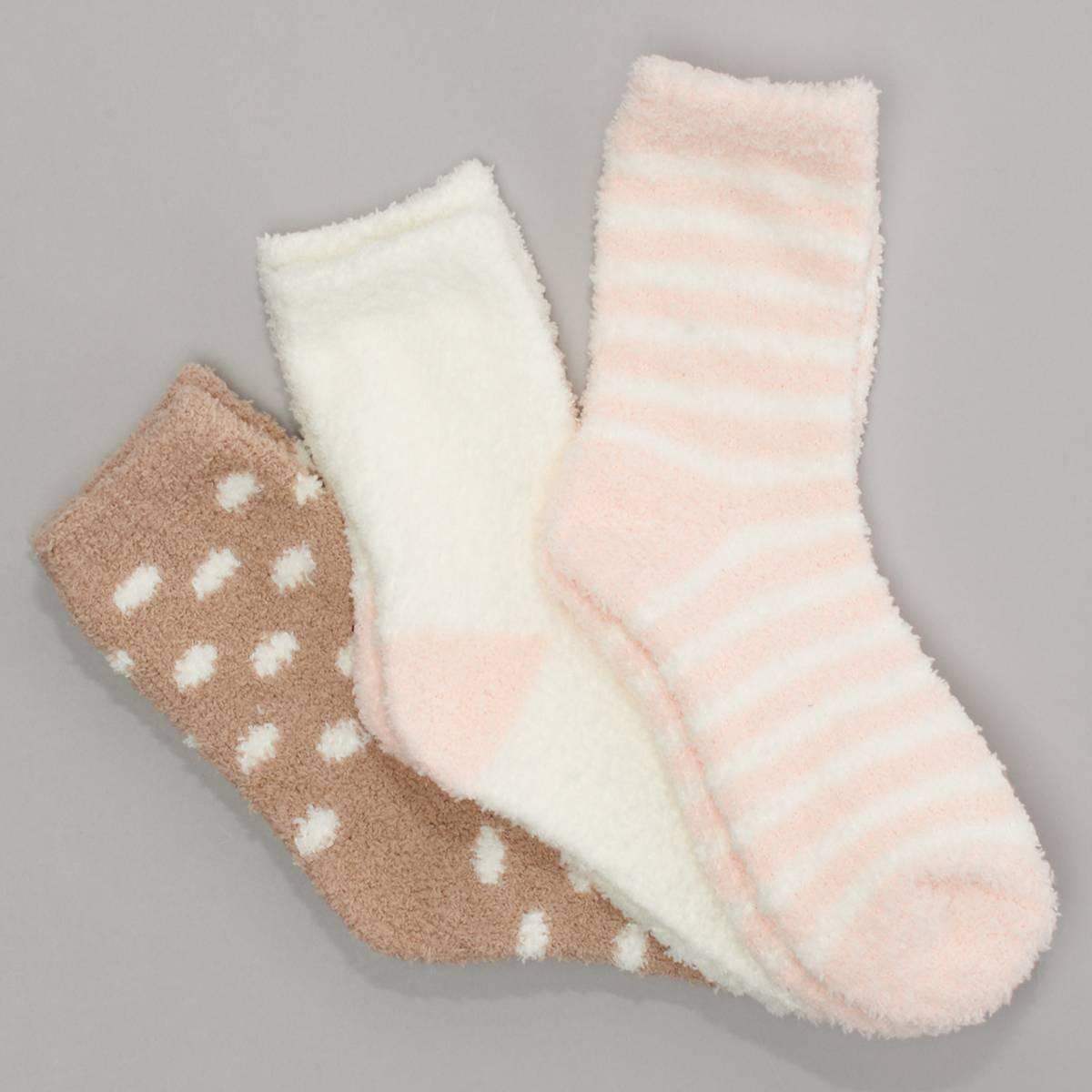 Click here for Womens Cuddl Duds 3pk Dots/Stripes Crew Socks prices