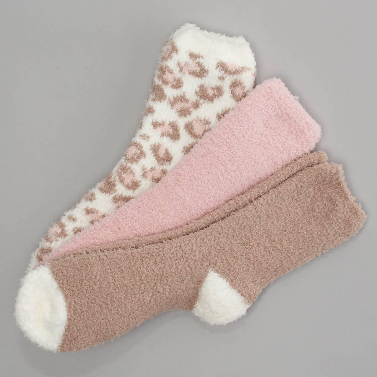 Click here for Womens Cuddl Duds(R) 3pk. Cozy Leopard Crew Socks prices