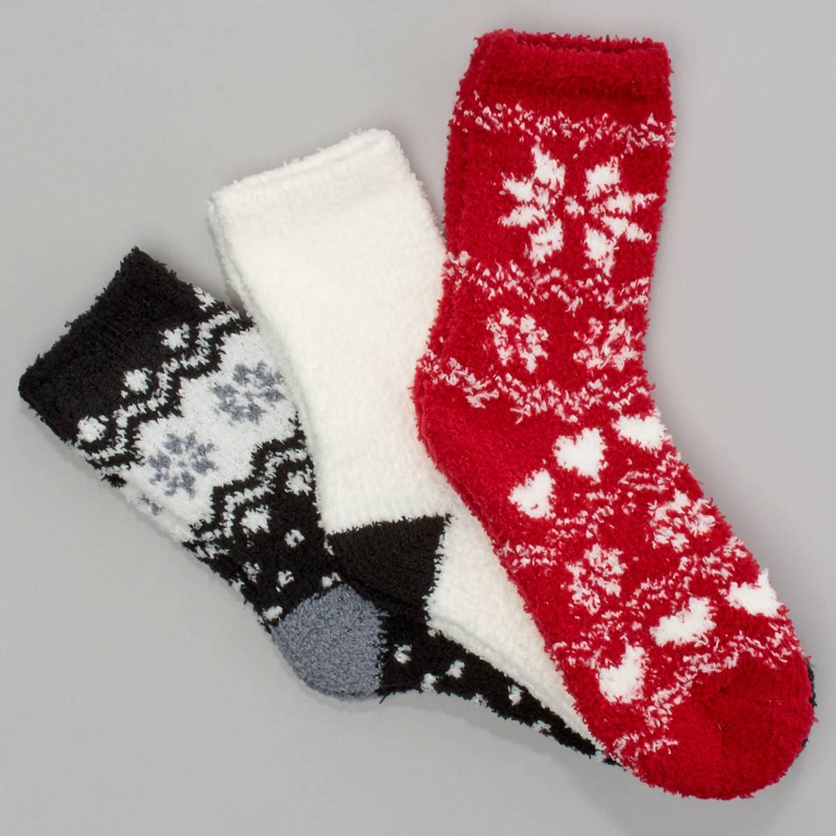 Click here for Womens Cuddl Duds(R) 3pk. Snowflake Cozy Crew Sock... prices