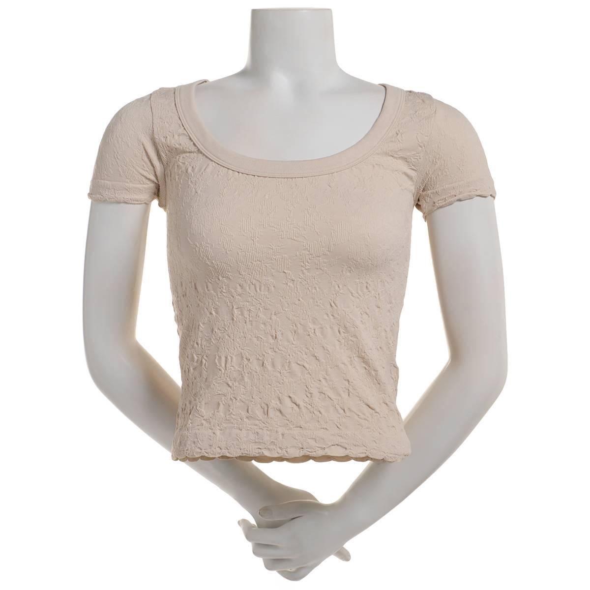 Click here for Juniors Wallflower Short Sleeve Seamless Scallop E... prices