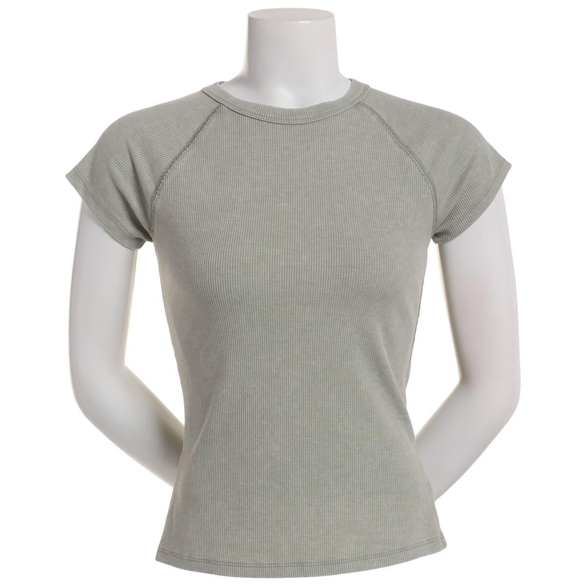 Click here for Juniors Wallflower Short Sleeve Ribbed Washed Tee prices